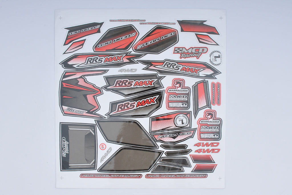 503301P - RR5 CF Max Body Shell Decal Set – Cardinal Racing